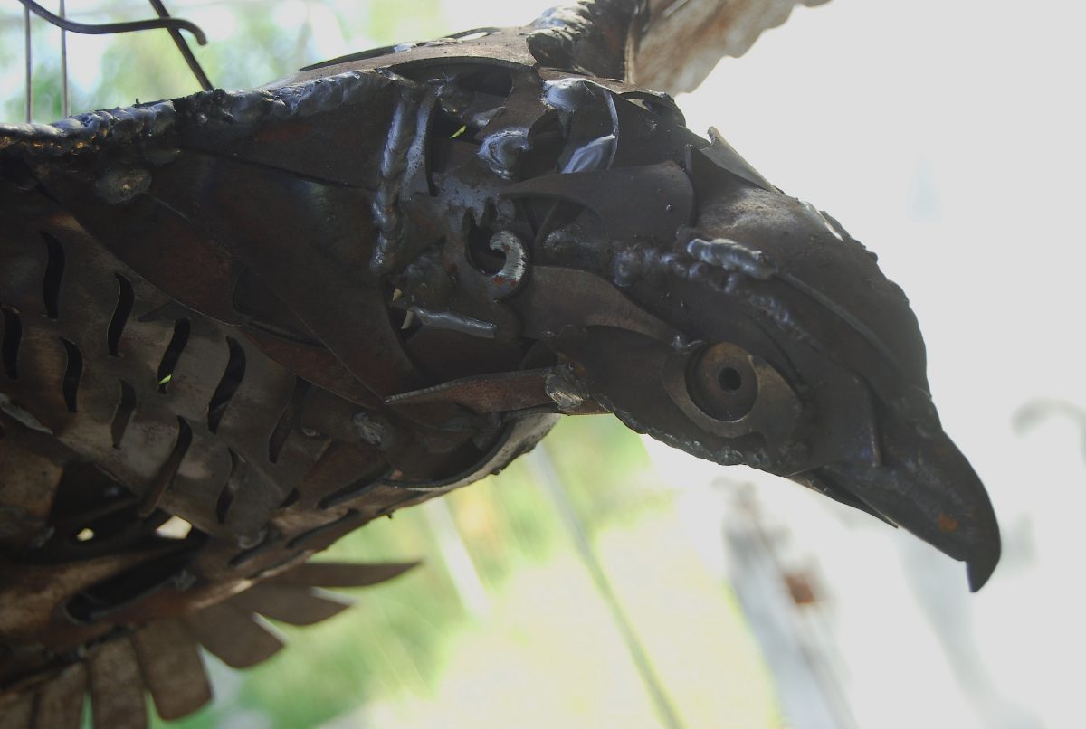 Metal Osprey Bird Sculpture public art Tavares Florida