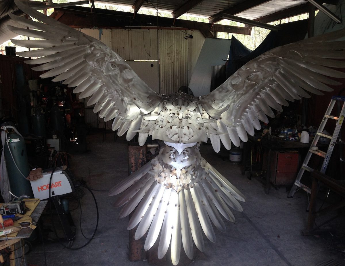 Osprey Metal Sculpture, public and corporate art by Doug Hays