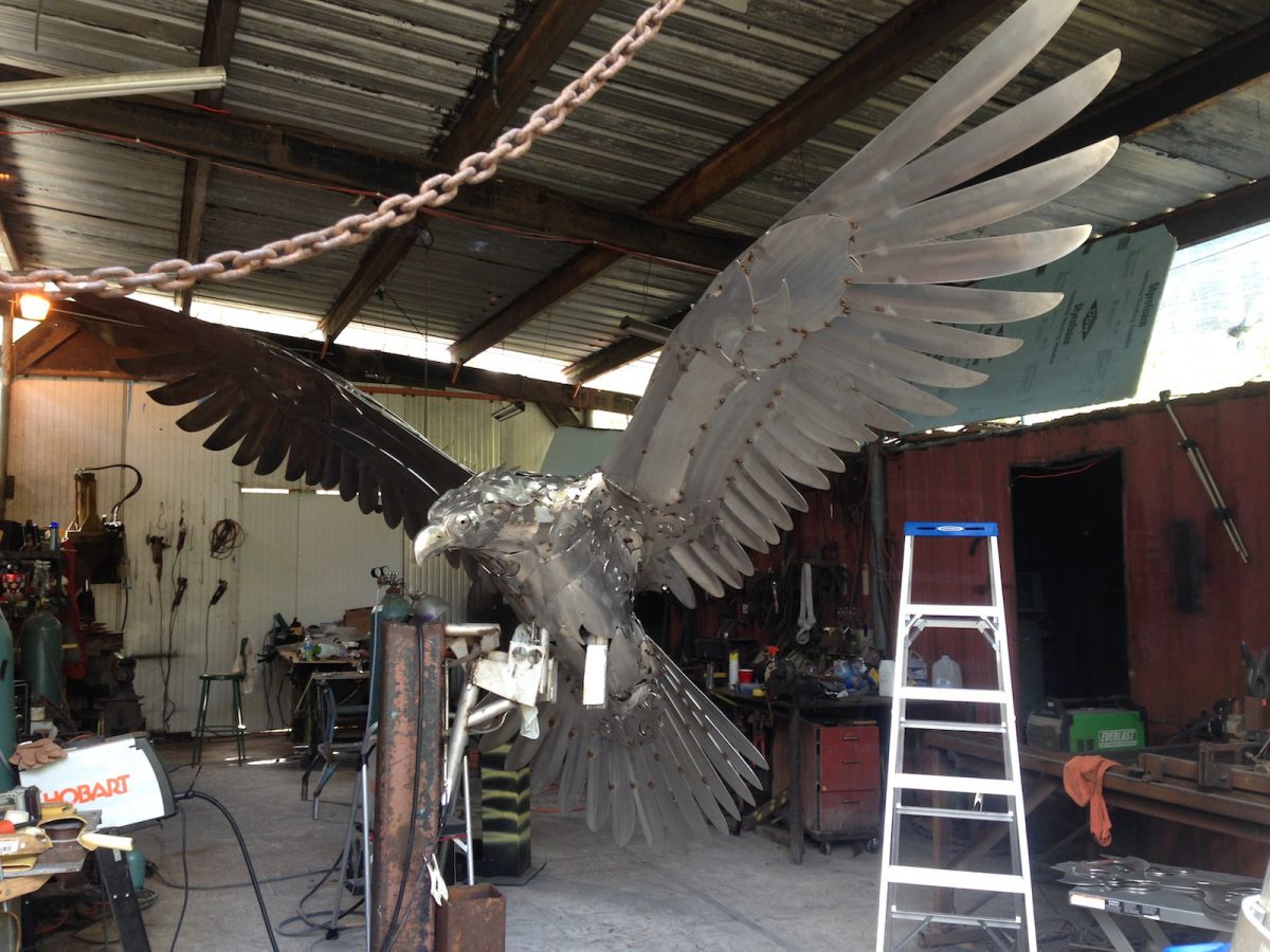 Osprey Metal Sculpture, public and corporate art by Doug Hays