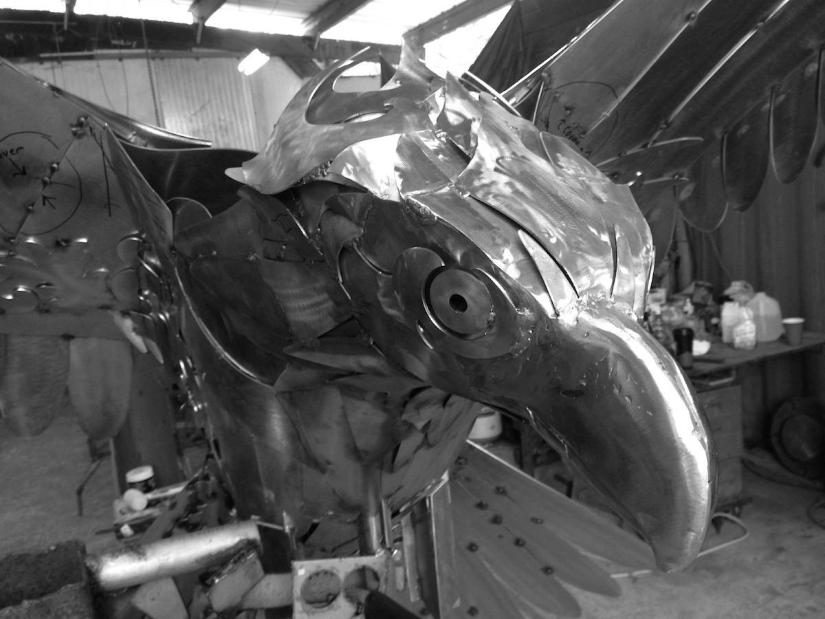 Osprey Metal Sculpture, public and corporate art by Doug Hays