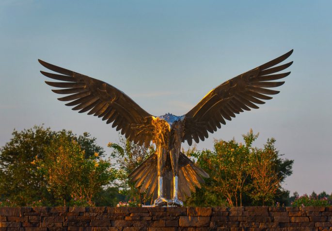 Osprey Metal Sculpture, public and corporate art by Doug Hays